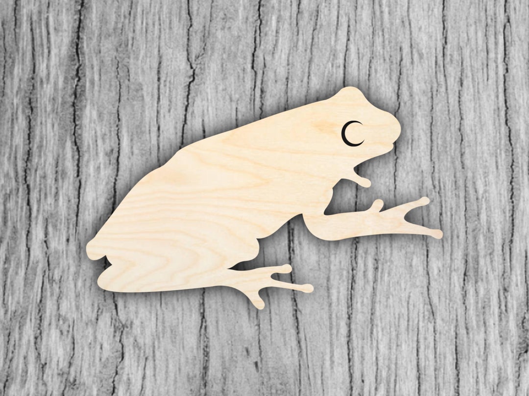 Wooden Frog Cut Out Shape - Laser Cut Wooden Shape of Frog DIY Crafts ...