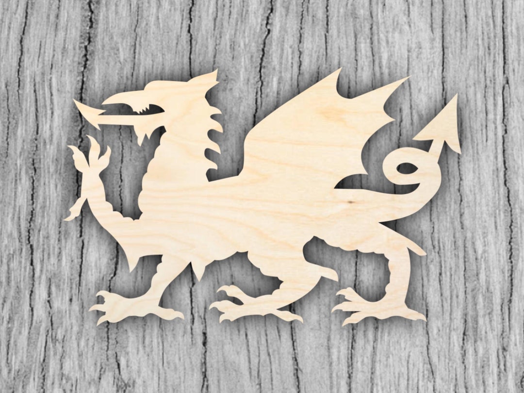 Dragon Wooden Cut Out Shape - Laser Cut Wooden Shape Dragon Reptile ...