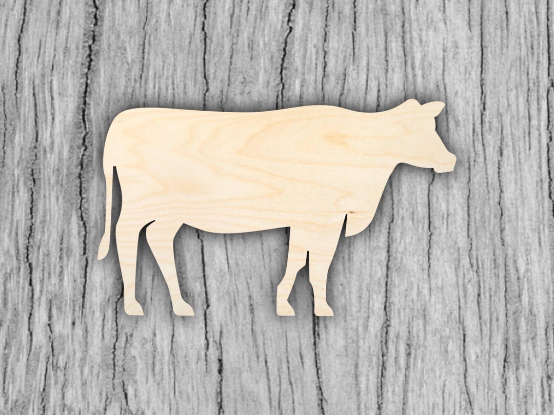 Cow Wooden Cut Out Shape - Laser Cut Wooden Shape Cow Farm Animal for ...