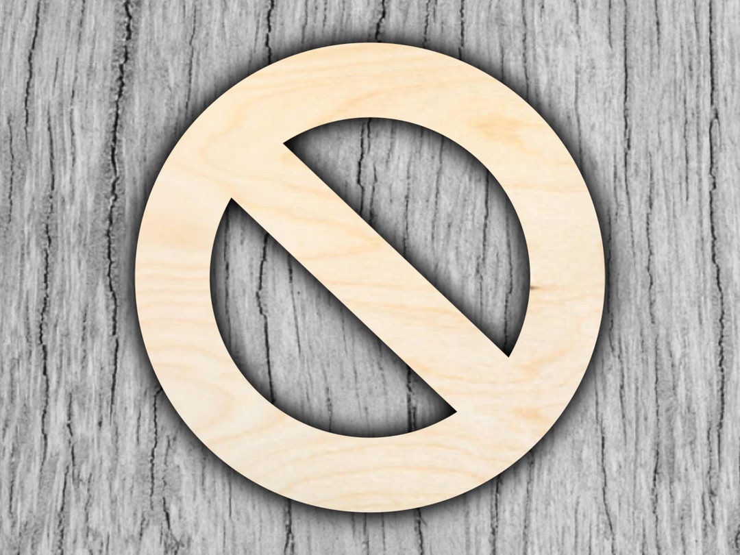 Wooden No Symbol Cut Out Shape Laser Cut Wooden Shape Verified No ...