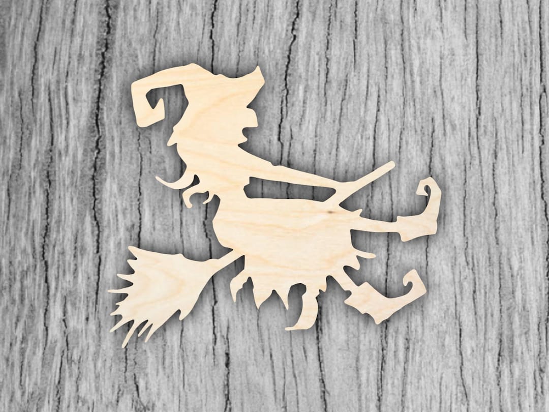 Wooden Witch Cut Out Shape Laser Cut Wooden Shape Witch Sign DIY Crafts ...