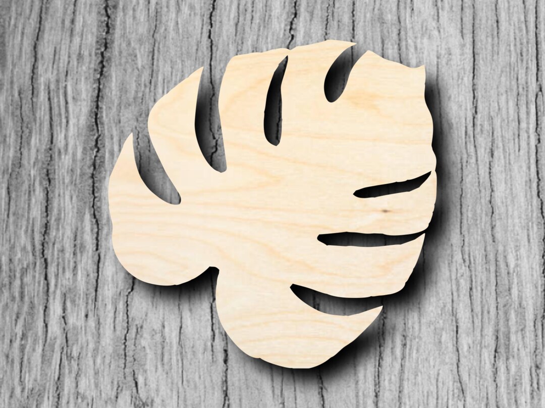 Wooden Monstera Cut Out Shape Laser Cut Wooden Shape Monstera Leaf Sign ...