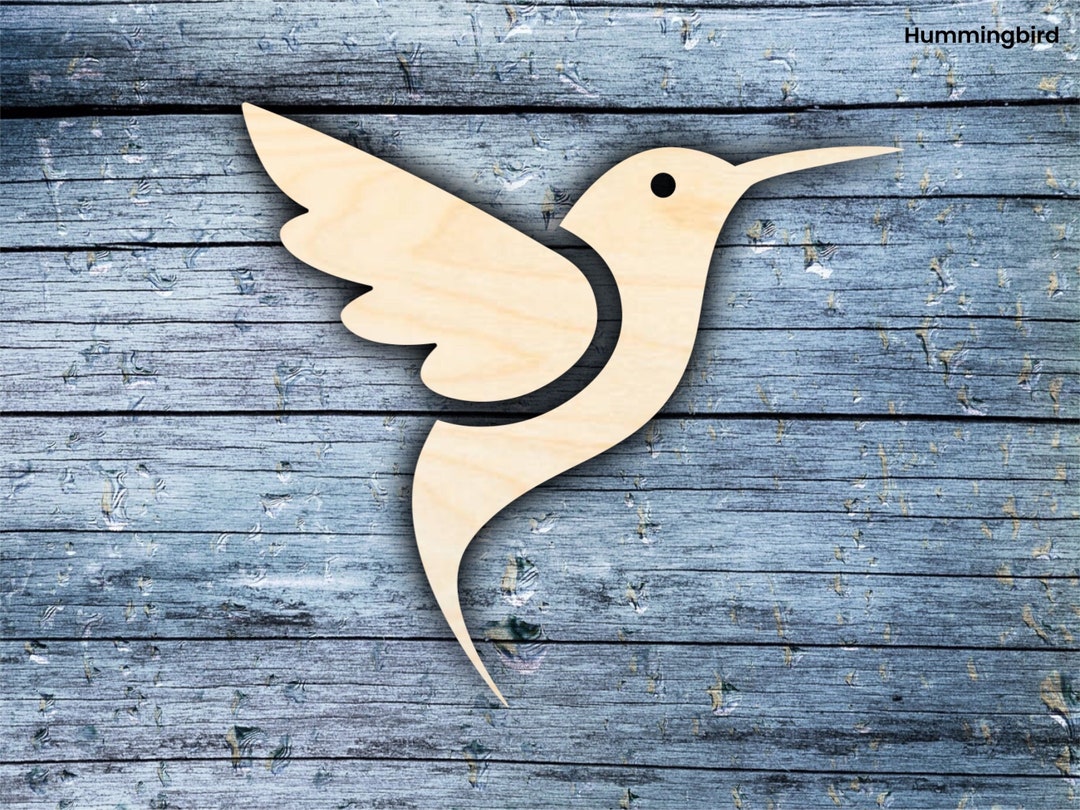 Wooden Hummingbird Cut Out Shape Laser Cut Wood Shape of Hummingbird ...