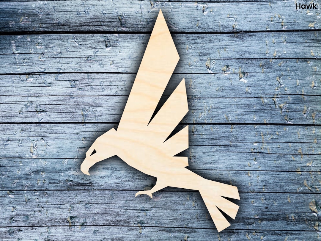 Wooden Hawk Cut Out Shape Laser Cut Wood Shape of Hawk Bird Gifts DIY ...