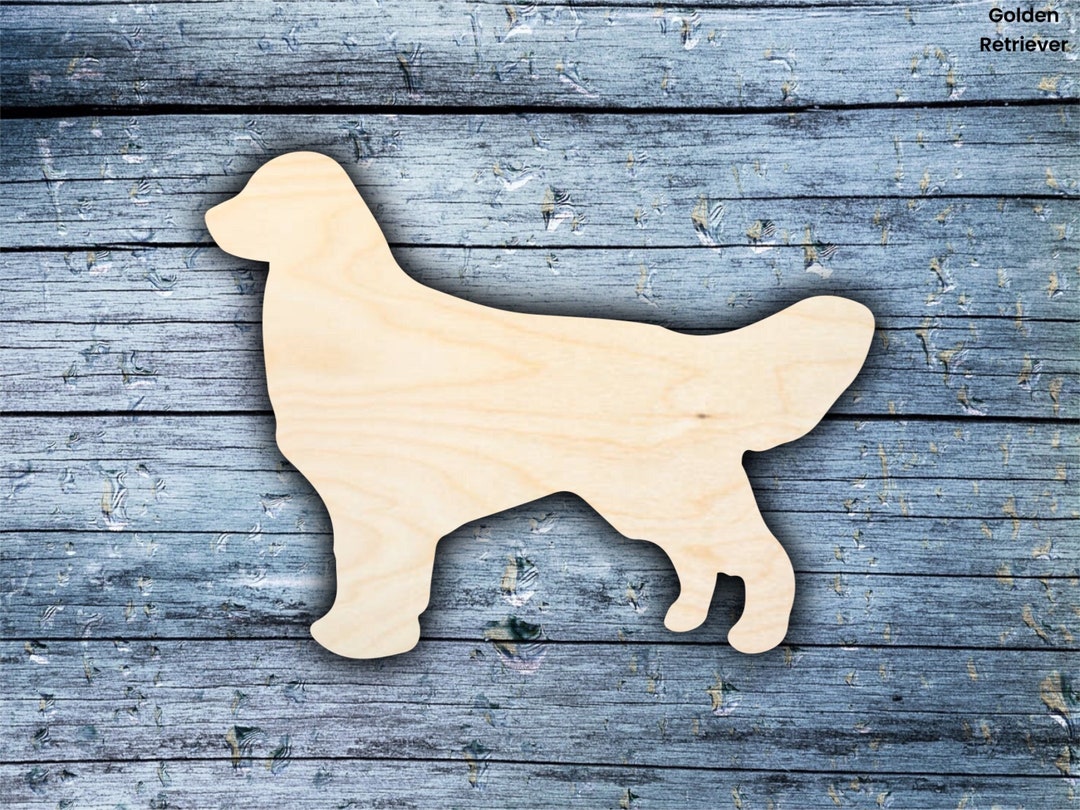 Wooden Golden Retriever Cut Out Shape Laser Cut Wood Shape of Golden ...