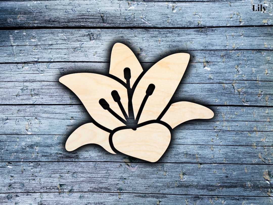 Wooden Lily Cut Out Shape Laser Cut Wooden Shape Lily Flower Outline ...