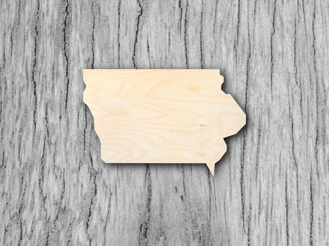 Wood Iowa Shape - Wooden Cut Out of the State of Iowa Laser Cutter and ...