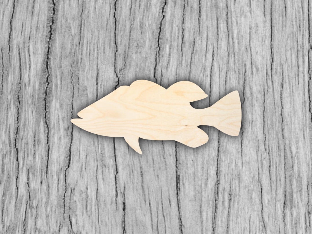 Wood Bass Cut Out Shape - Laser Cut Wooden Shape Bass Fish Fresh Water ...