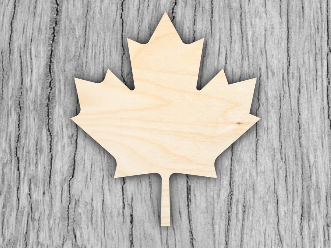 Wood Maple Leaf Cut Out Shape - Laser Cut Wooden Shape Maple Leaf for ...