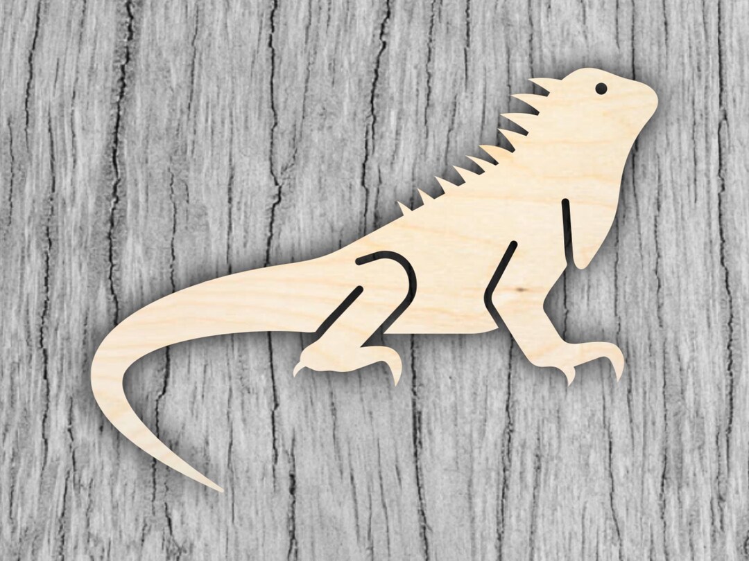Iguana Wooden Cut Out Shape - Laser Cut Wooden Shape Iguana Lizard ...