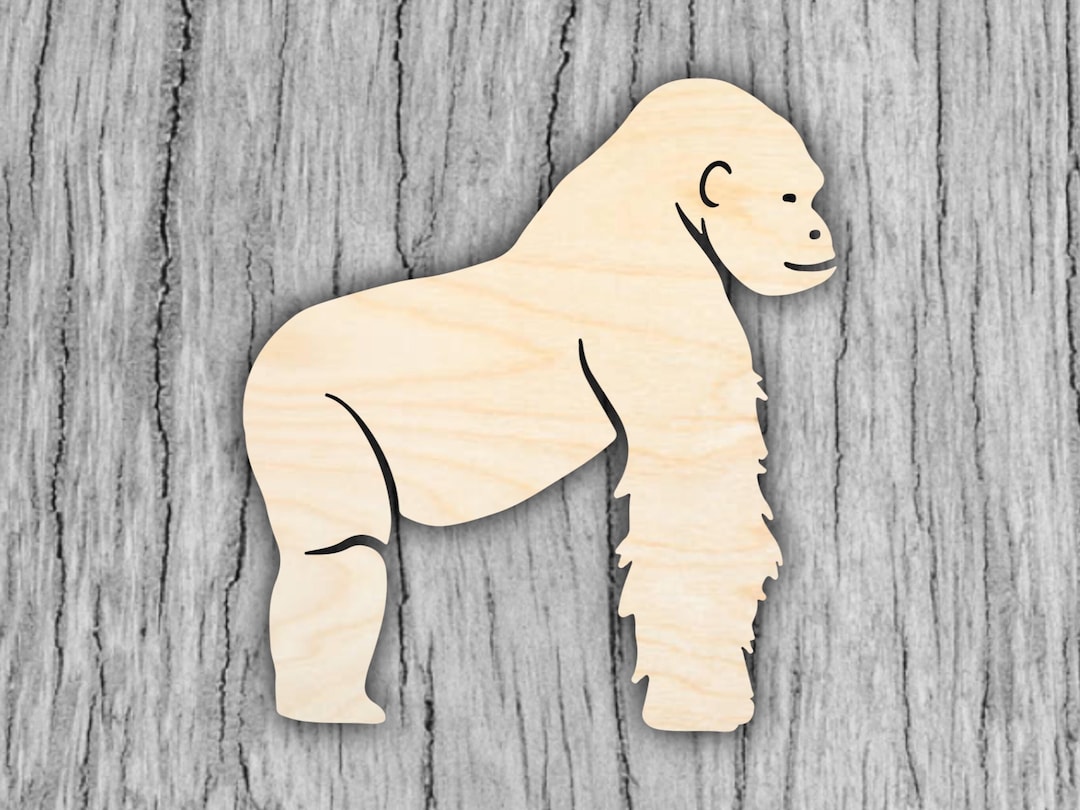 Gorilla Wooden Cut Out Shape - Laser Cut Wooden Shape Gorilla for DIY ...