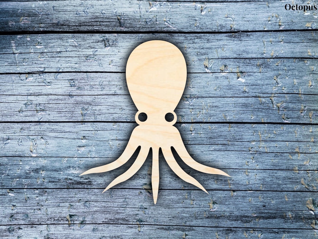 Wooden Octopus Cut Out Shape - Laser Cut Wooden Shape Octopus Sea ...