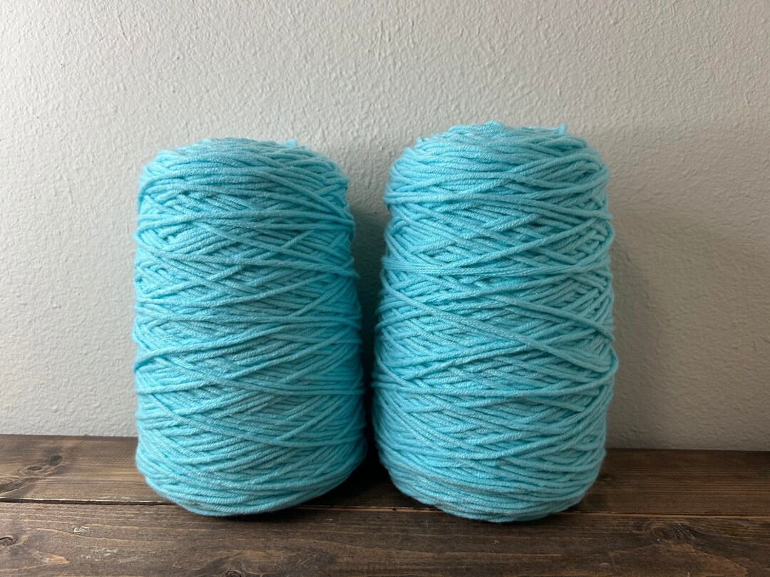 Two Cones Blue Tufting Yarn Two Cones of Light Blue Yarn 3mm 8ply 400g ...