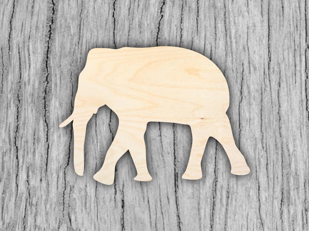 Elephant Wooden Cut Out Shape - Laser Cut Wooden Shape of Elephant DIY ...