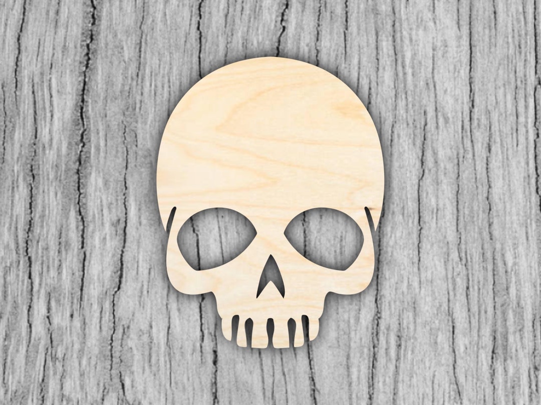 Wood Skull Cut Out Shape - Laser Cut Wooden Shaped Skull for DIY Crafts ...