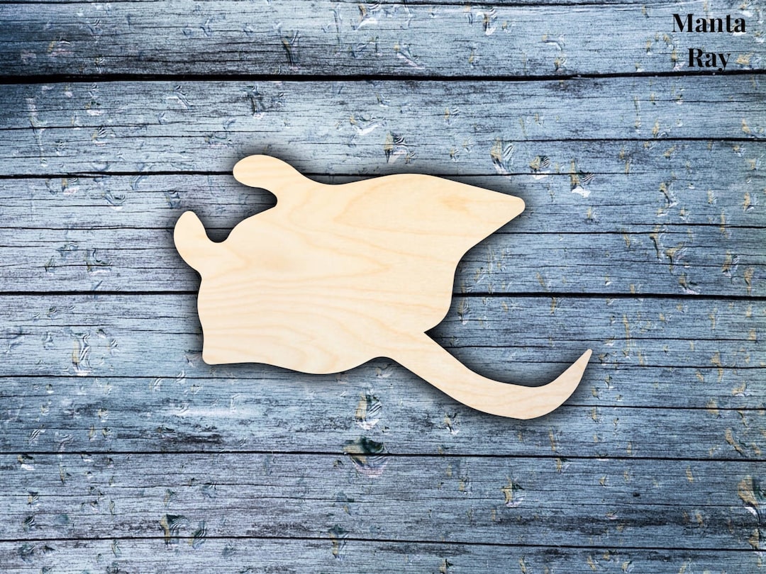 Wooden Manta Ray Cut Out Shape - Laser Cut Wood Shape of Manta Ray DIY ...