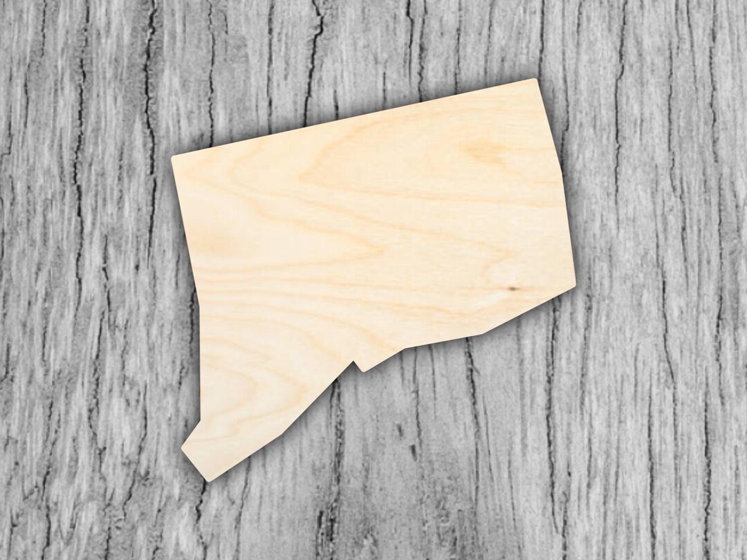 Wood Connecticut Shape - Wooden Cut Out of the State of Connecticut ...