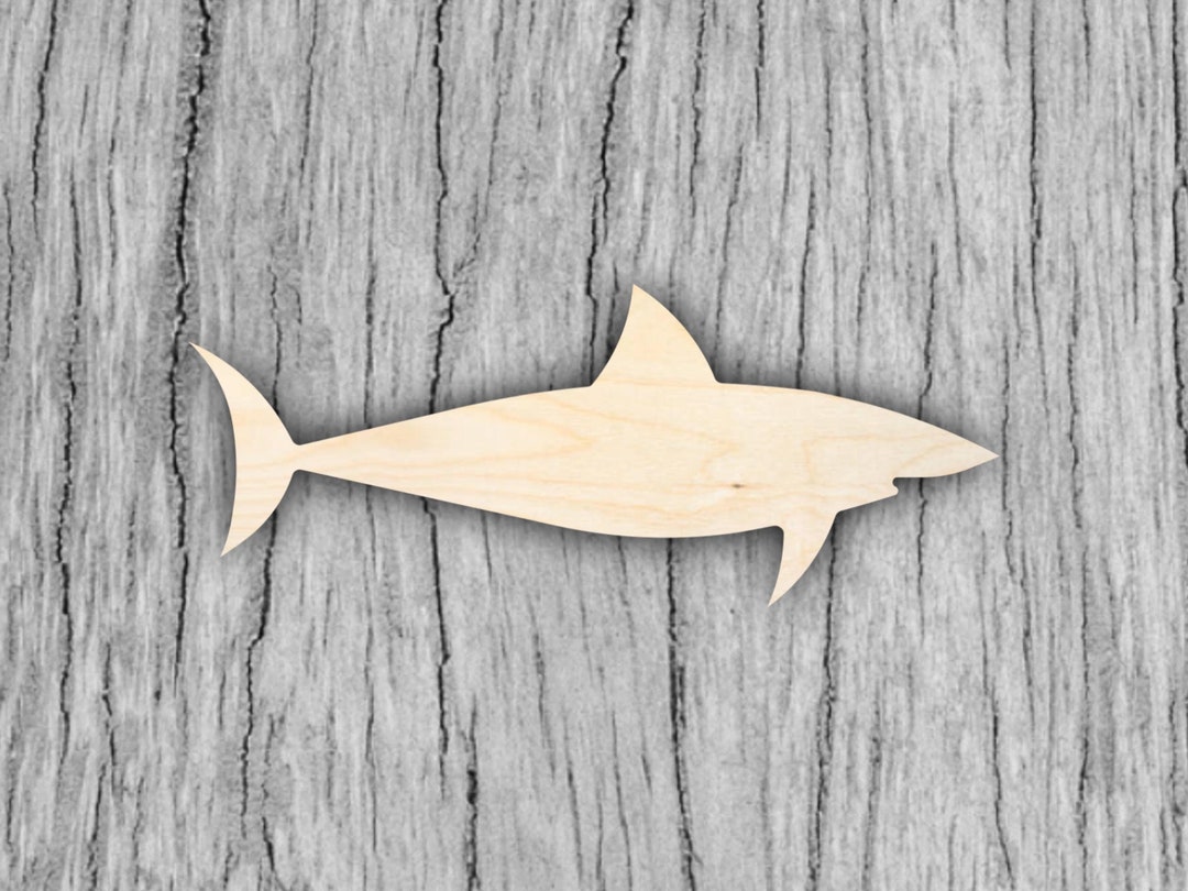 Wooden Shark Cut Out Shape Laser Cut Wood Shape of Shark Fish Sea ...