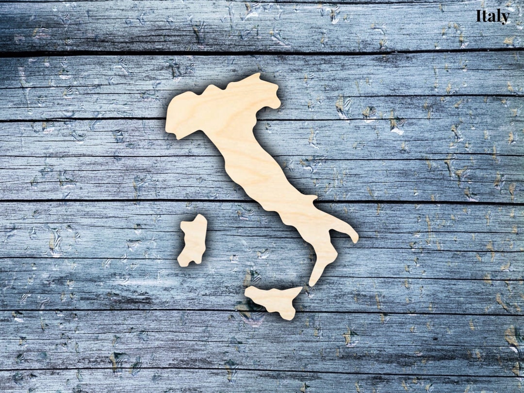 Wooden Italy Cut Out Shape - Laser Cut Wooden Shape of Italy for DIY ...