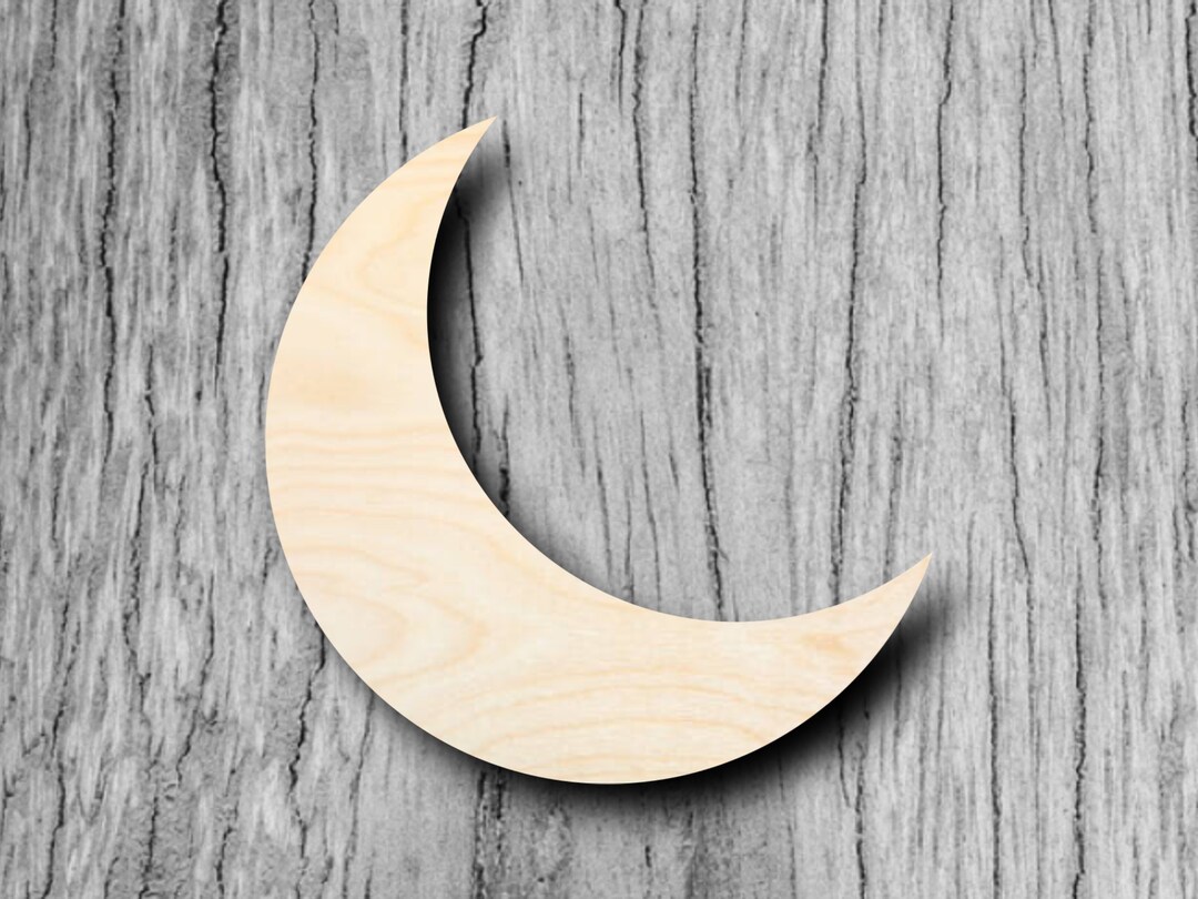 Wood Crescent Moon Cut Out Shape - Laser Cut Wooden Shape Crescent Moon ...