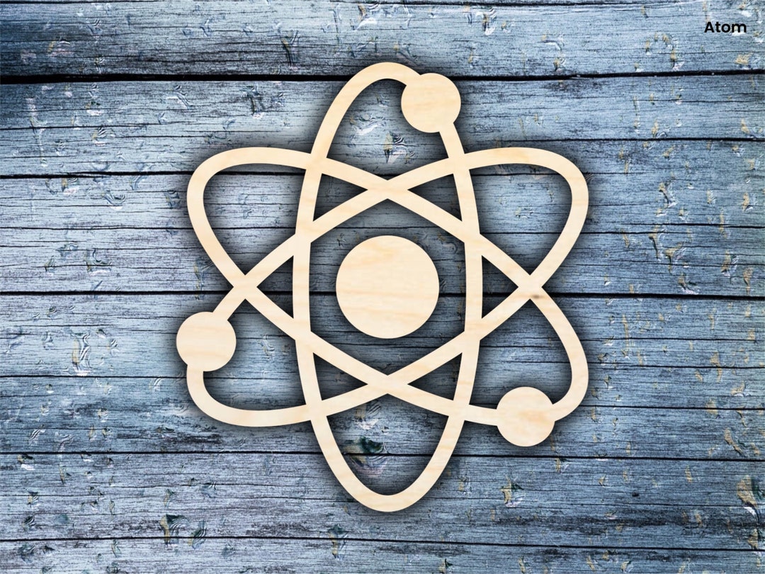 Wooden Atom Cut Out Shape - Laser Cut Wood Shape of Science Atom ...