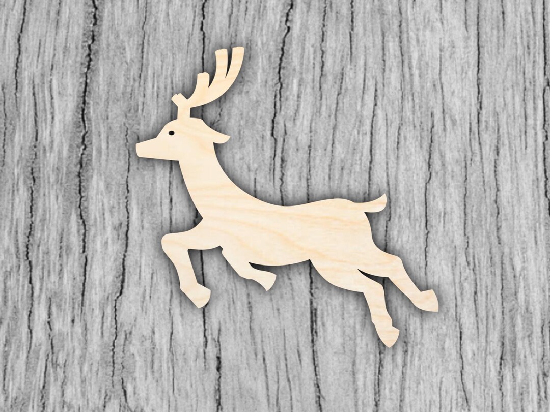 Wood Reindeer Cut Out Shape - Laser Cut Wooden Shape Reindeer for DIY ...