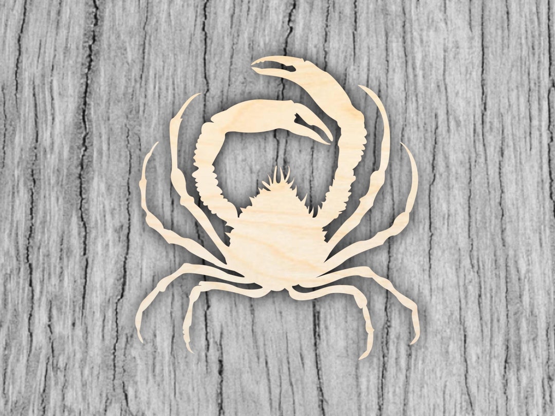 Wood Crab Cut Out Shape - Laser Cut Wooden Shape Crab Sea Animal for ...
