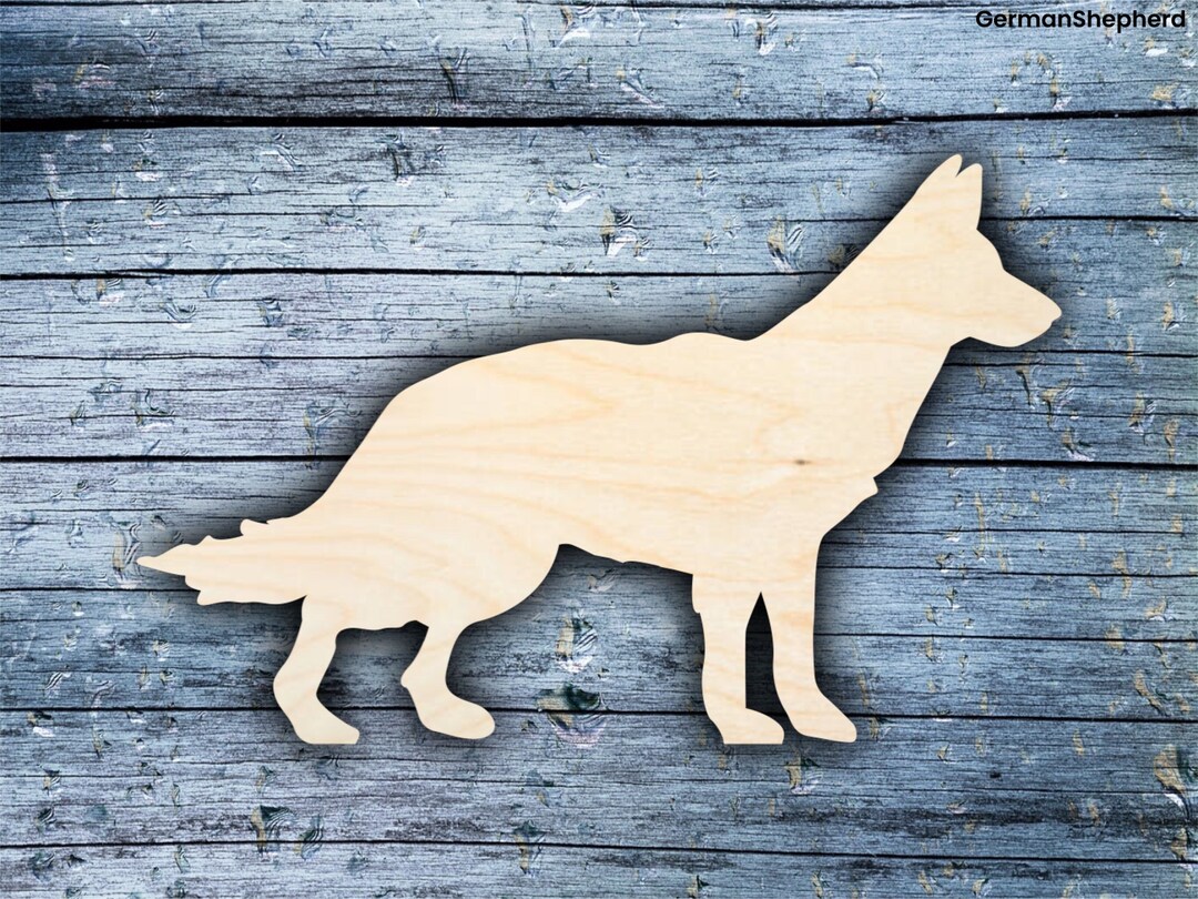 Wooden German Shepherd Cut Out Shape Laser Cut Wood Shape of German ...