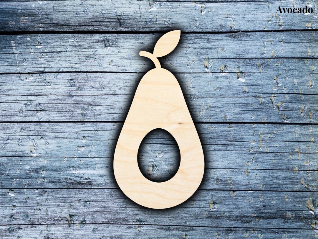 Wooden Avocado Cut Out Shape - Laser Cut Wood Shape of Avocado DIY ...