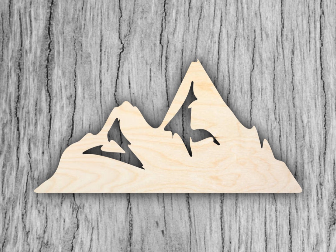 Wooden Mountain Cut Out Shape - Laser Cut Wooden Shape of Mountains DIY ...