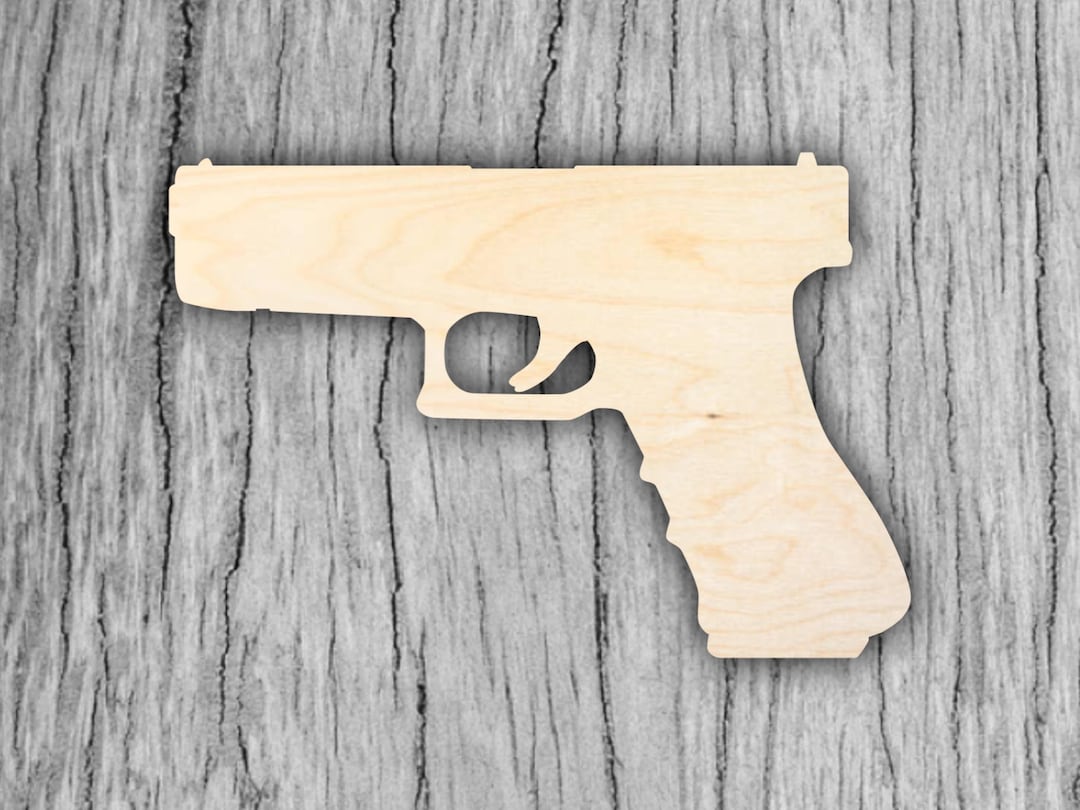 Wooden Glock Cut Out Shape Laser Cut Wooden Shape Glock Hand Gun Sign ...