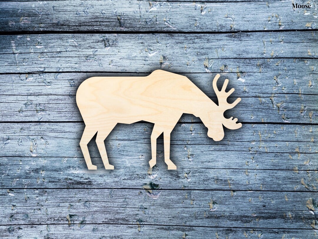 Wooden Moose Cut Out Shape - Laser Cut Wood Shape of Moose DIY Crafts ...