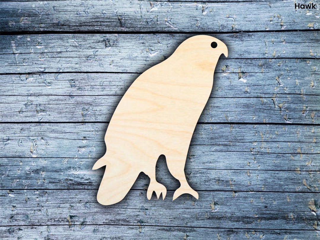 Wooden Hawk Bird Cut Out Shape Laser Cut Wood Shape of Hawk Bird Gifts ...
