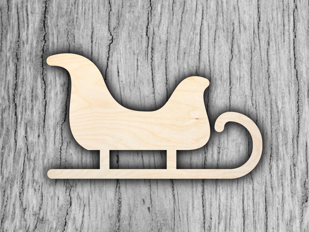 Wooden Sled Cut Out Shape Laser Cut Wooden Shape Santa Sled Christmas ...