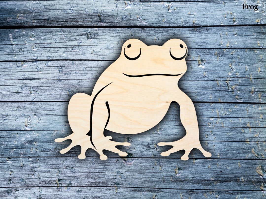 Wooden Frog Cut Out Shape - Laser Cut Wood Shape of Frog DIY Crafts ...
