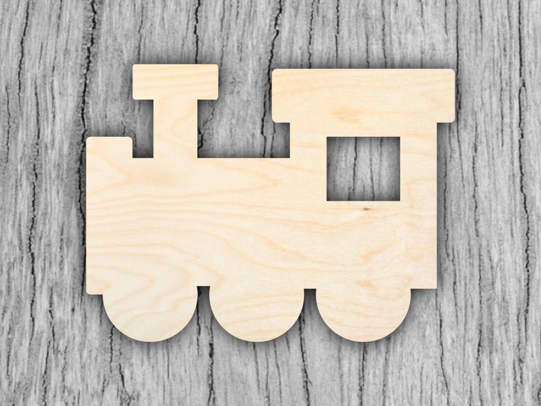 Wood Train Cut Out Shape - Laser Cut Wooden Shaped Train Cut Out DIY ...