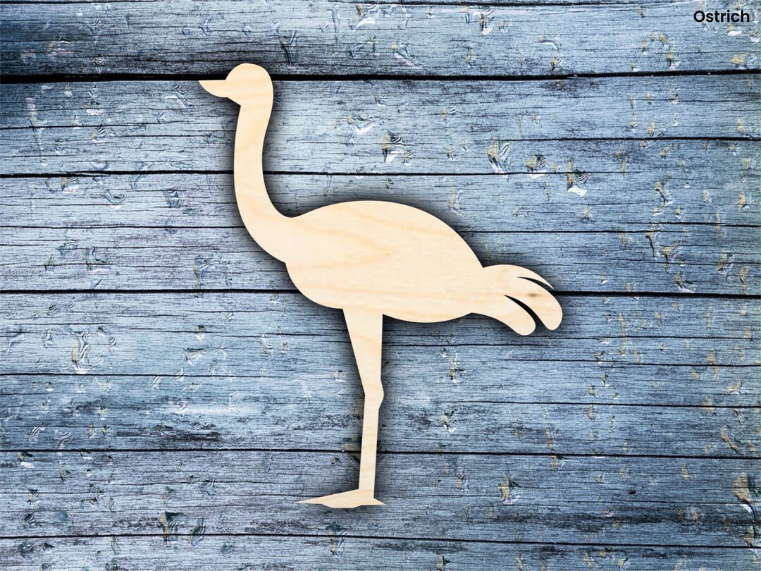 Wooden Ostrich Cut Out Shape Laser Cut Wood Shape of Ostrich Animal ...