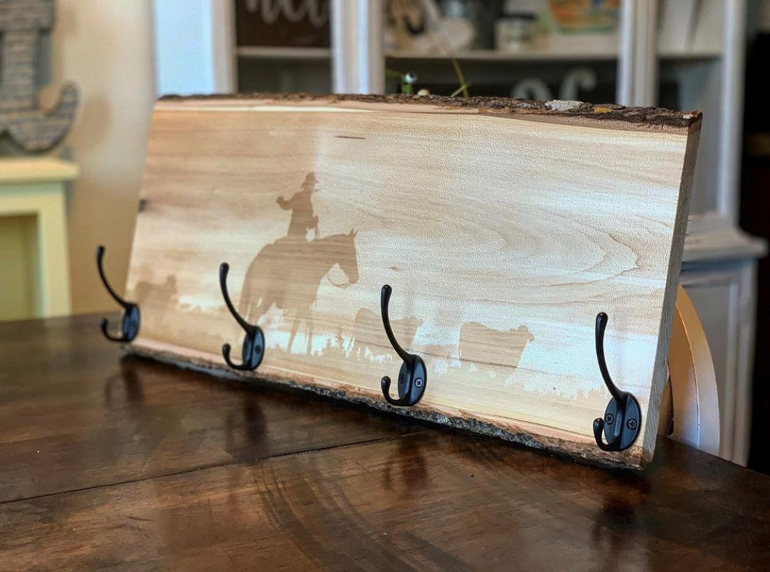 Cowboy With Cattle Coat Hanger / Hat Rack Cowboy Riding - Etsy