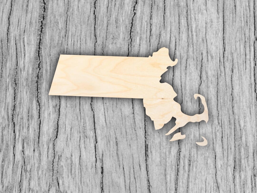 Wood Massachusetts Shape - Wooden Cut Out of the State of Massachusetts ...
