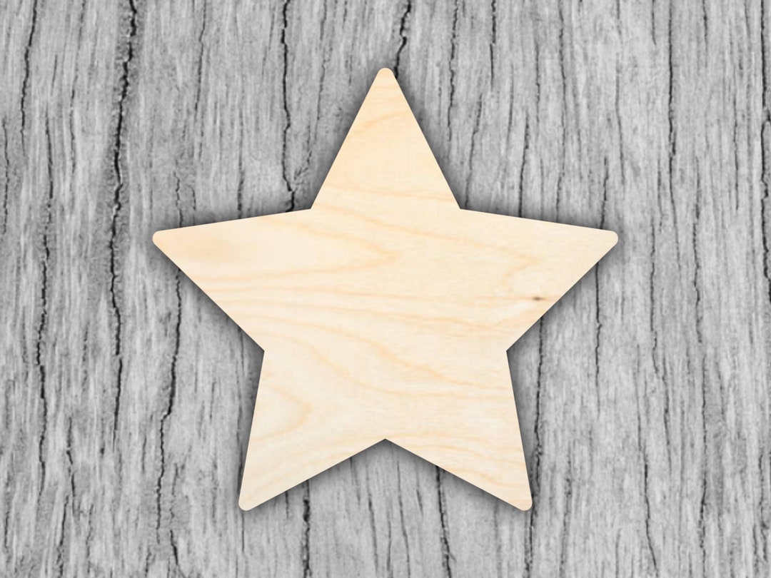 Star Wooden Cut Out Shape - Laser Cut Wooden Shape of Star Shape for ...