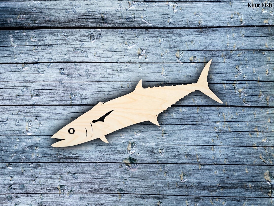 Wooden King Fish Cut Out Shape - Laser Cut Wood Shape of King Fish DIY ...