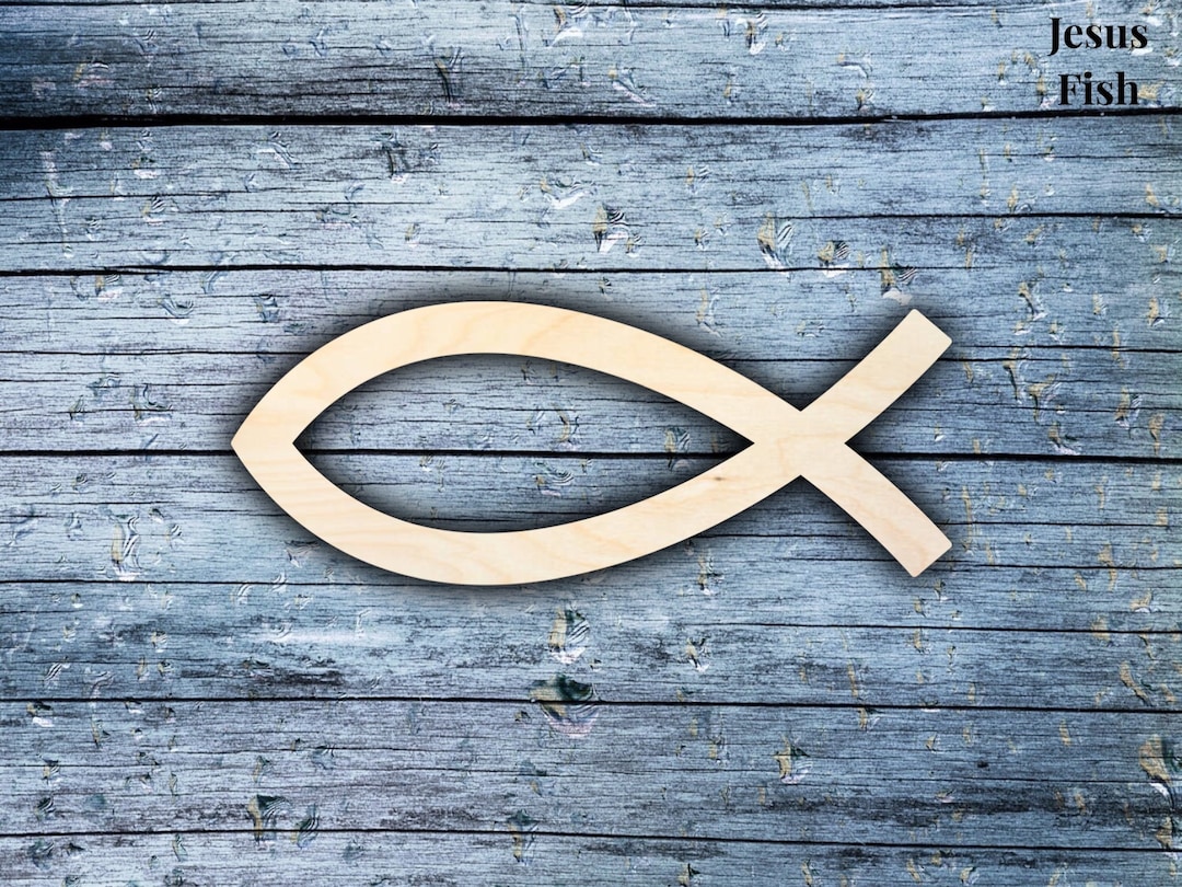 Wooden Ichthys With Leaves Cut Out Shape - Laser Cut Wooden Shape ...