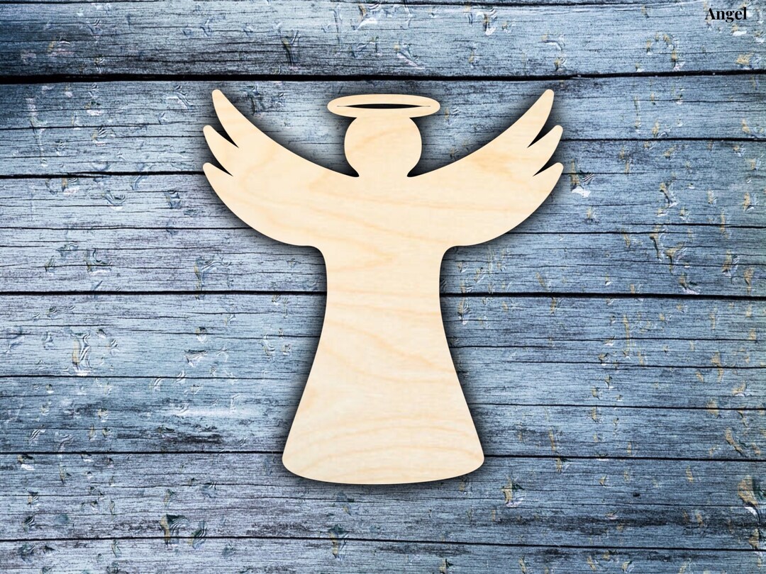 Wooden Angel Cut Out Shape - Laser Cut Wood Shape of Angel DIY Crafts ...