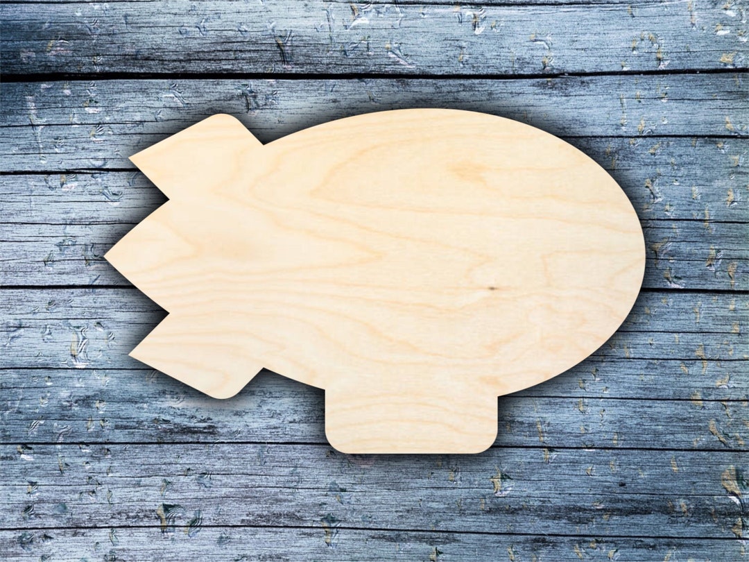 Wooden Blimp Cut Out Shape - Laser Cut Wooden Shaped Flying Blimp Cut ...
