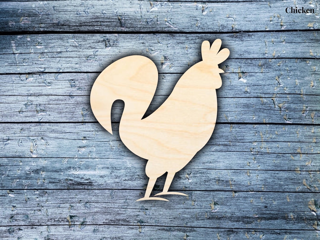 Wooden Chicken Cut Out Shape Laser Cut Wood Shape of Chicken DIY Crafts ...