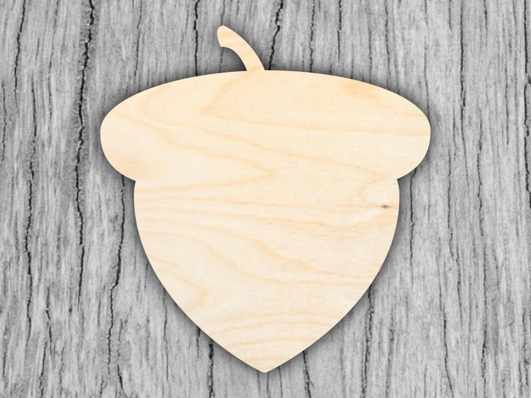 Wood Acorn Cut Out Shape - Laser Cut Wooden Shaped Acorn for DIY Crafts ...