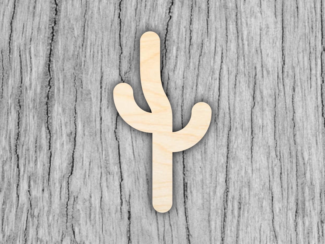 Wood Cactus Cut Out Shape - Laser Cut Wooden Shape Cactus for DIY ...