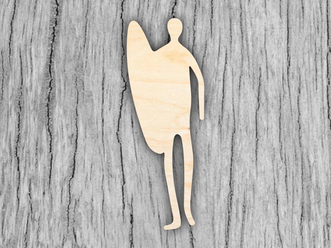 Surfer Wood Cut Out Shape Laser Cut Wood Shape of Surfer Surfing Man ...