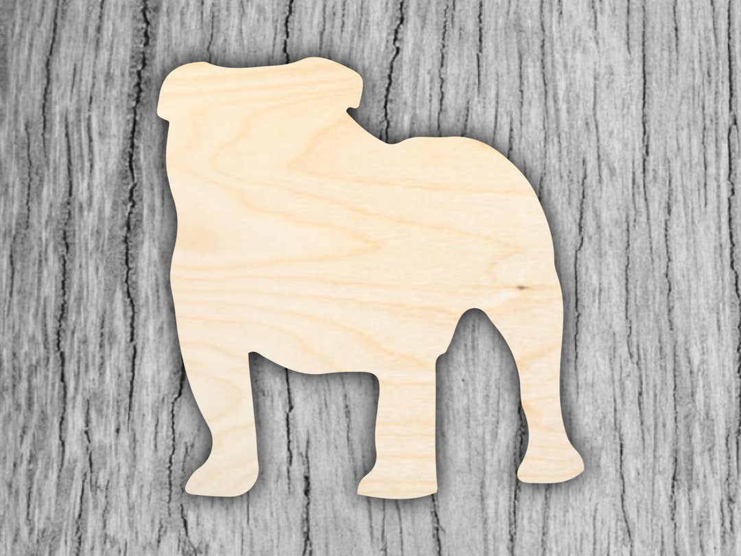 Wooden Bulldog Cut Out Shape Laser Cut Wooden Shape English Bulldog ...