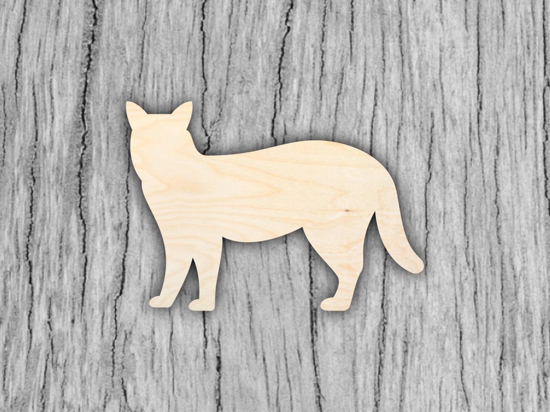 Cat Wooden Cut Out Shape - Laser Cut Wooden Shape of Cat Gato DIY ...
